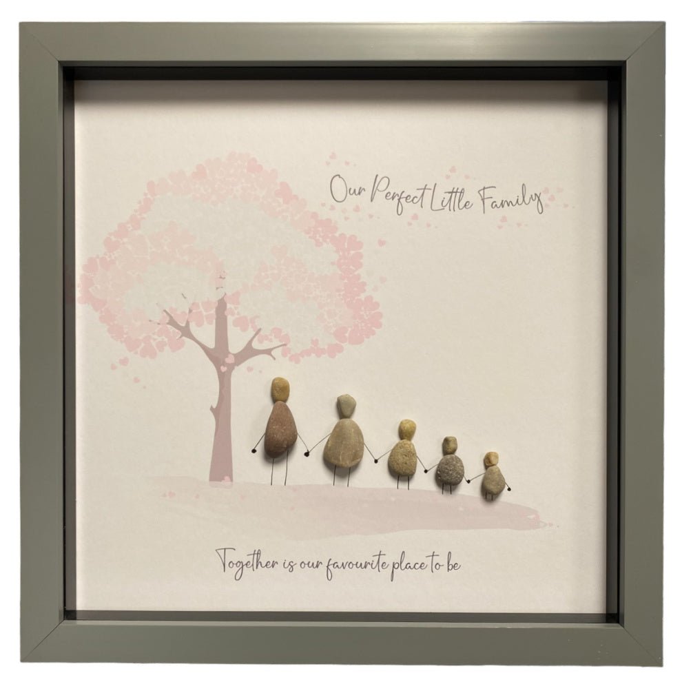 Large Pebble Art Our Perfect Little Family (5) - Grey – Beattys of Loughrea