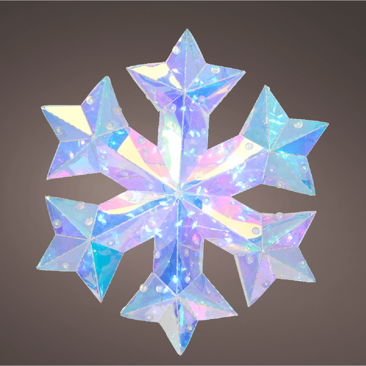 Micro LED Snowflake PET Steady Battery Operated Cool White