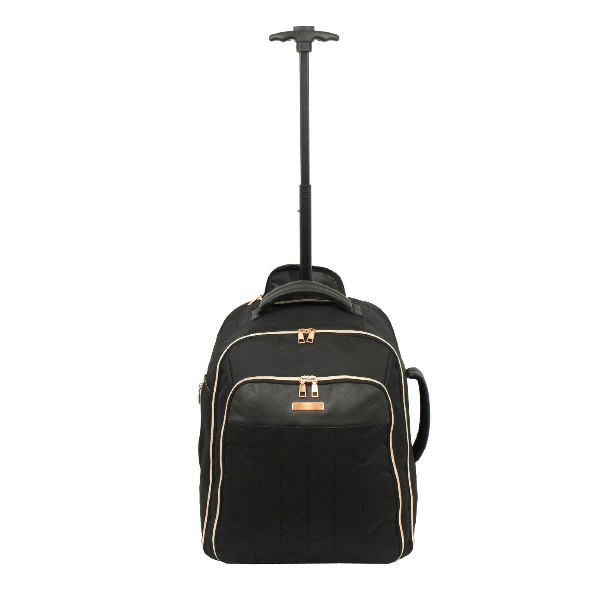 BordLite Cabin-sized Rucksack on Wheels Black & Rose Gold