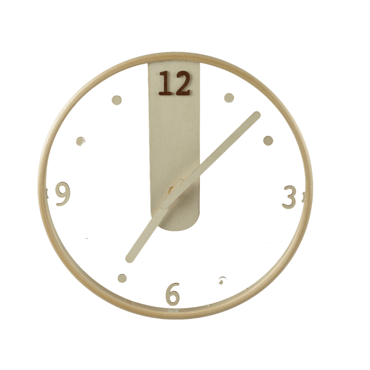 Decoris Light Wood Transparent Wall Clock – 30cm – Beattys of Loughrea