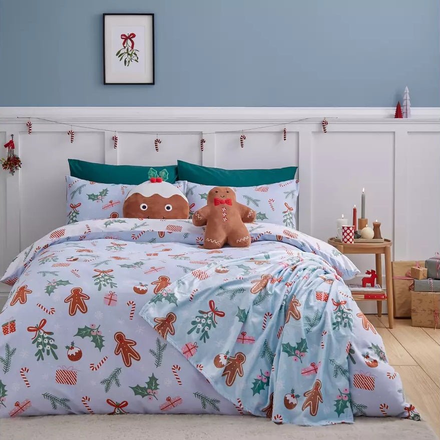 Catherine Lansfield Christmas Gingerbread Duvet Cover Set Double ...