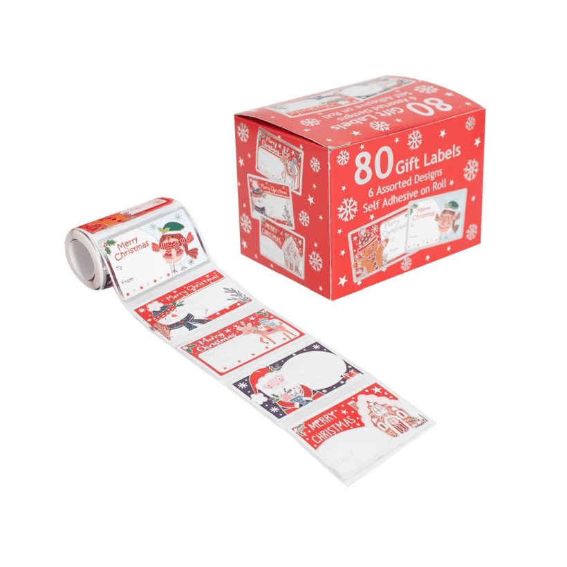 80 Self Adhesive Christmas Gift Labels on Roll – Beattys of Loughrea