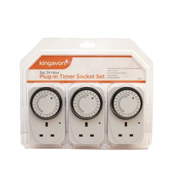 Kingavon 3pc 24 Hour Plug-in Timer Socket Set – Beattys of Loughrea