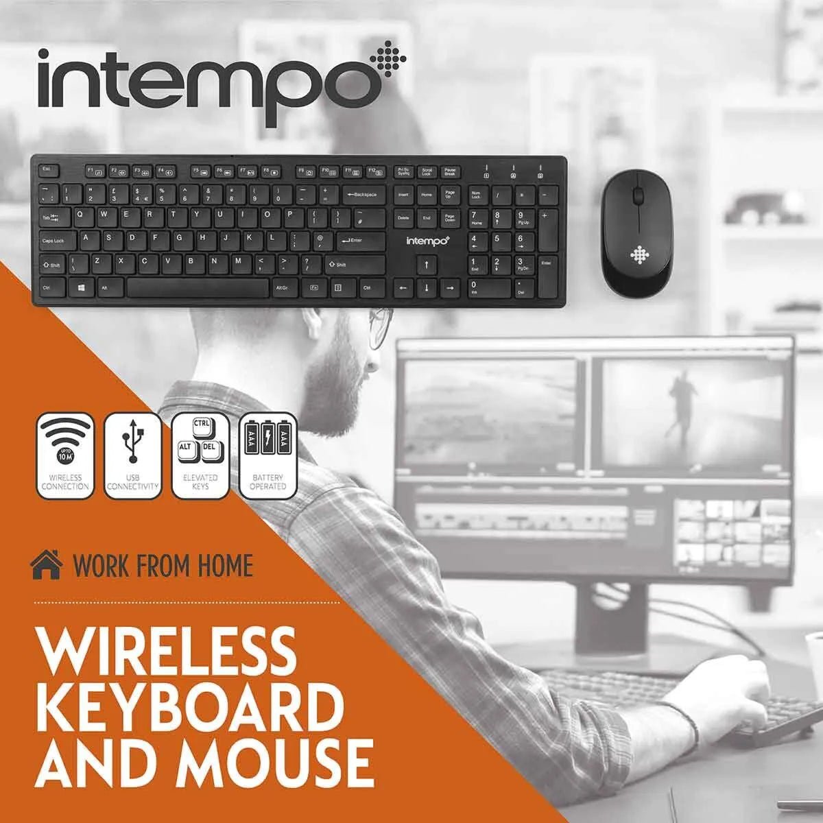 Intempo Wireless Keyboard and Mouse Set