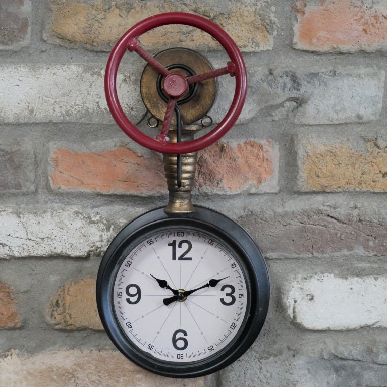 Industrial Style Pipe Clock 38cm