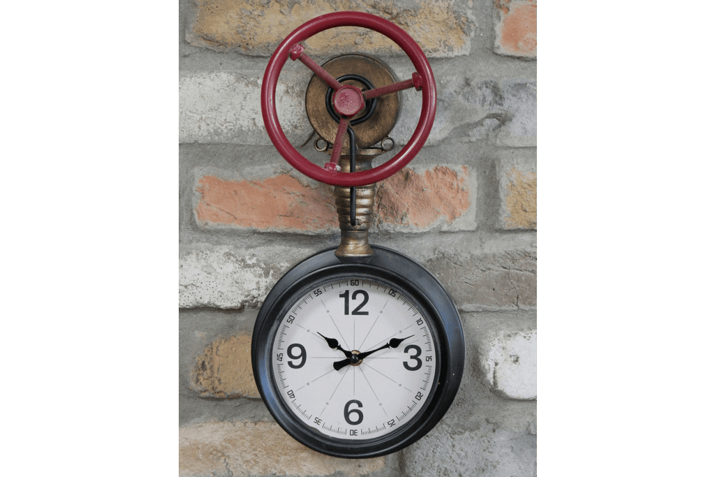 Industrial Style Pipe Clock 38cm