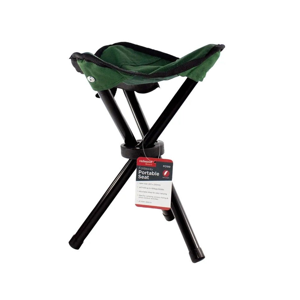 Redwood Foldaway Canvas Stool Green